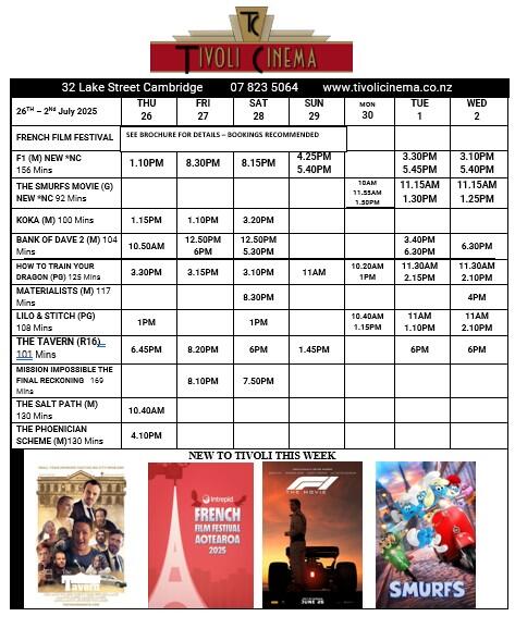WEEKLY MOVIES LIST