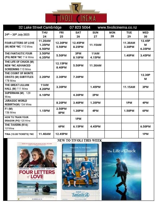 WEEKLY MOVIES LIST