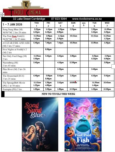 WEEKLY MOVIES LIST
